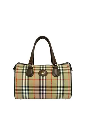 Burberry 20th Century Haymarket Check Canvas Boston Bag - Neutrals