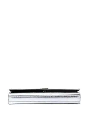 Saint Laurent 2014 Smooth Metallic Calfskin Monogram Cassandre Clutch Bag - Silver