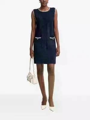Luisa Spagnoli Crochet-trim Basket-weave Mini Dress