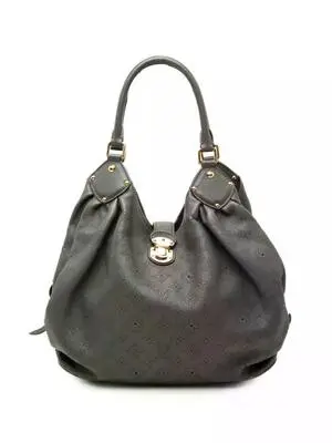 LOUIS VUITTON 2010 Monogram Mahina L Hobo Bag - Grey