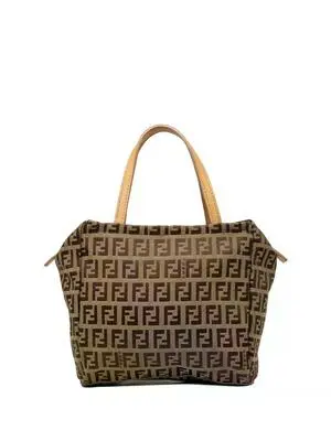 Fendi 2000-2010 Mini Zucchino Canvas Handbag - Neutrals