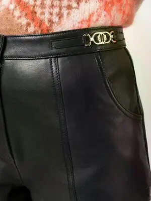 Maje Logo-plaque Leather Shorts