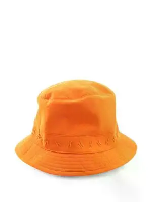 Hermès 2010s H Embroidery Bucket Hat - Orange