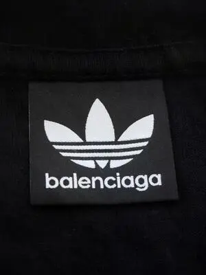 Balenciaga 2010s Trefoil-print Oversized T-shirt - Black