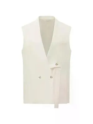 BOSS Double-breasted Sleeveless Jacket - Neutrals