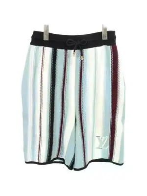 LOUIS VUITTON 2010s Logo-embroidered Striped Shorts Set