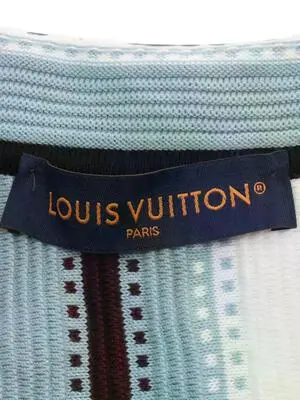LOUIS VUITTON 2010s Logo-embroidered Striped Shorts Set