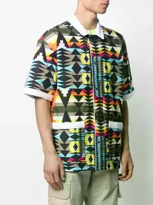 COUNTY OF MILAN Geometric-print Short-sleeve Shirt