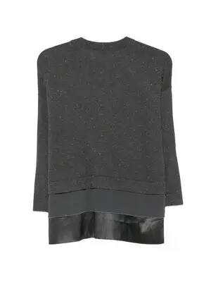 Peserico Layered Sequin-embellished Sweatshirt