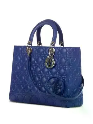 Dior Lady Cannage Tote Bag - Blue
