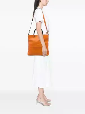 Gucci 2016-2026 Tall Leather Bamboo Shopper Tote Satchel - Orange
