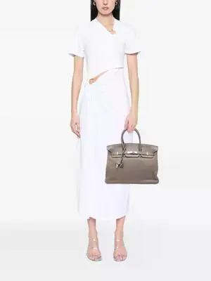 Hermès Clemence Birkin Retourne 35 Handbag - Brown