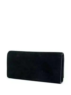 Saint Laurent Suede Monogram Kate Tassel Clutch Bag - Black