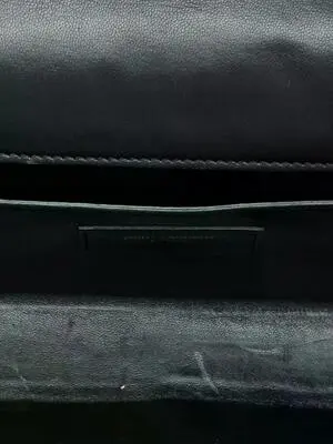 Saint Laurent Suede Monogram Kate Tassel Clutch Bag - Black