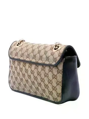 Gucci Gg Marmont Matelassé Diagonal Gg Canvas Shoulder Bag