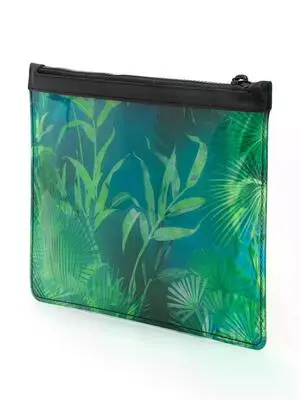 Versace Pvc Jungle Print Zipped Clutch Bag
