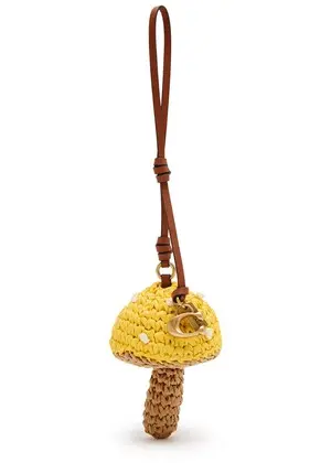 COACH Mushroom Leather And Straw Bag Charm - Multicoloured 1
