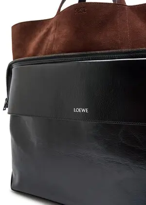 Loewe Large Suede And Leather Tote Bag