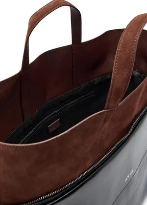 Loewe Large Suede And Leather Tote Bag