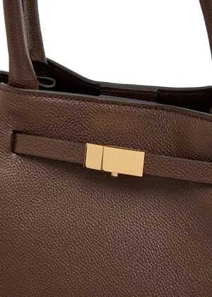 DEMELLIER The New York Midi Grained Leather Tote - Moca