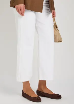 Tory Burch Reva Suede Ballet Flats - Brown