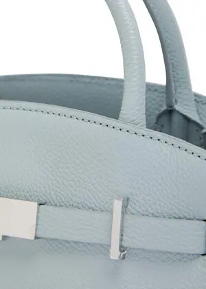 DEMELLIER The Hudson Small Grained Leather Top Handle Bag - Blue