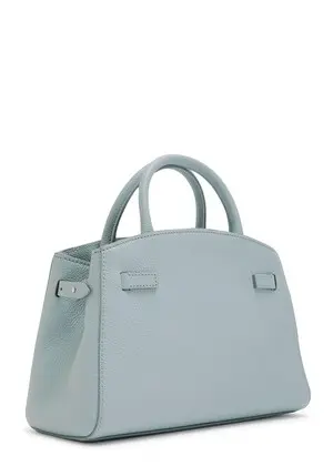 DEMELLIER The Hudson Small Grained Leather Top Handle Bag - Blue