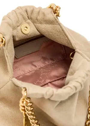 Stella McCartney Falabella Mini Drawstring Faux Suede Top Handle Bag
