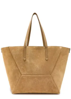 Brunello Cucinelli Bead Medium Suede Tote - Tan