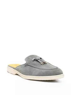 DOUCAL'S Tassel Suede Mules - Grey