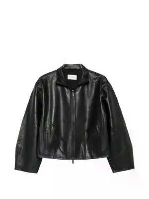 ST. AGNI Cocoon Leather Jacket - Black