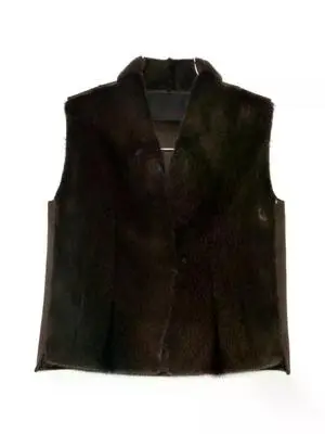 LISKA Fur-panelled Sleeveless Gilet - Brown