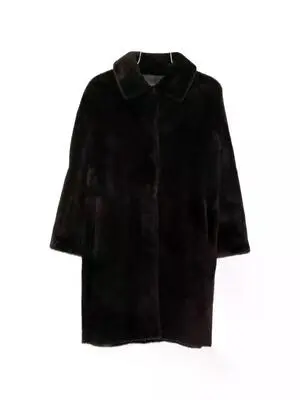 MANZONI 24 Shearling Spread-collar Reversible Coat - Brown
