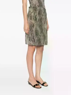 ST. AGNI Savannah Zebra-pattern Wrap Mini Skirt