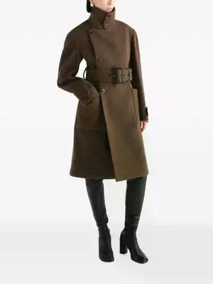 LEMAIRE Fitted Wrap Coat In Felted Wool And Alpaca Blend