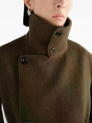 LEMAIRE Fitted Wrap Coat In Felted Wool And Alpaca Blend