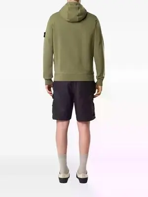 Stone Island 6100062 Organic Cotton Fleece Hooded Sweatshirt - Green