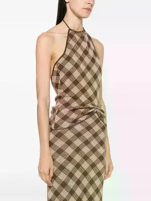AYA MUSE Checkered Halterneck Blouse