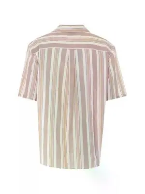 Saint Laurent Cassandre Striped Short-sleeve Shirt