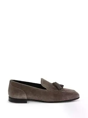 Corneliani Tassel-detail Suede Loafers - Grey