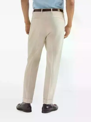 Brunello Cucinelli Pleated Cotton And Virgin Wool Gabardine Trousers