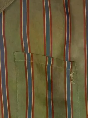 Saint Laurent Striped Short-sleeve Shirt - Green