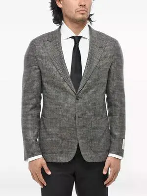 Corneliani District Check Peak-lapel Blazer - Grey