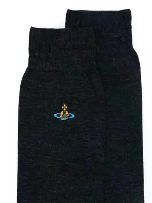 VIVIENNE WESTWOOD Orb-embroidered Calf-length Socks