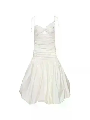 SELF-PORTRAIT Gathered Midi Dress With Keyhole Cut-out