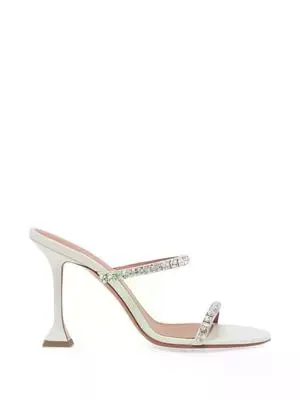 Amina Muaddi Gigi Slipper 95 Nappa And Crystals - White