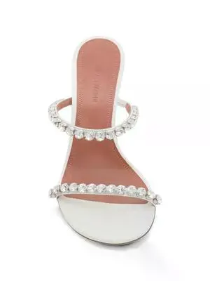 Amina Muaddi Gigi Slipper 95 Nappa And Crystals - White