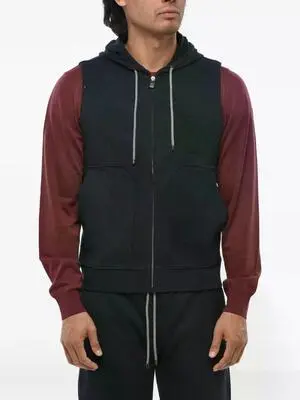 Corneliani Sleeveless Zip-up Hoodie - Blue