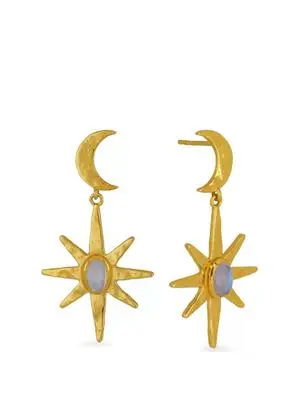 OTTOMAN HANDS Moonstone Star-drop Earrings - Gold