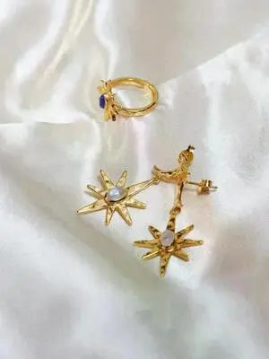 OTTOMAN HANDS Moonstone Star-drop Earrings